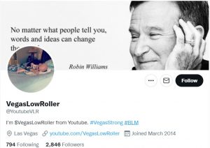 VegasLowRoller Casino Streamer on YouTube 2022